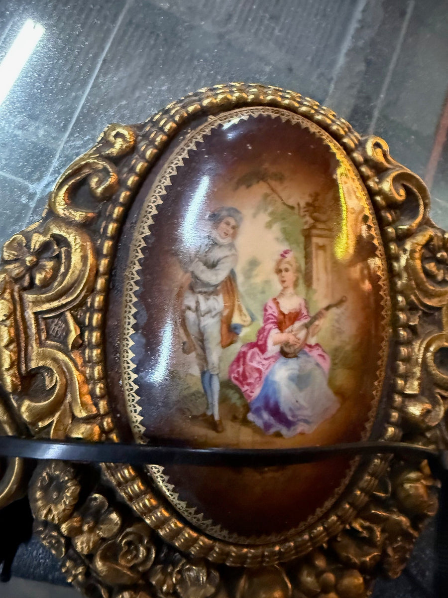 Antique Mirror Gold Frame w/ Oval Painting inlay – Big Reuse